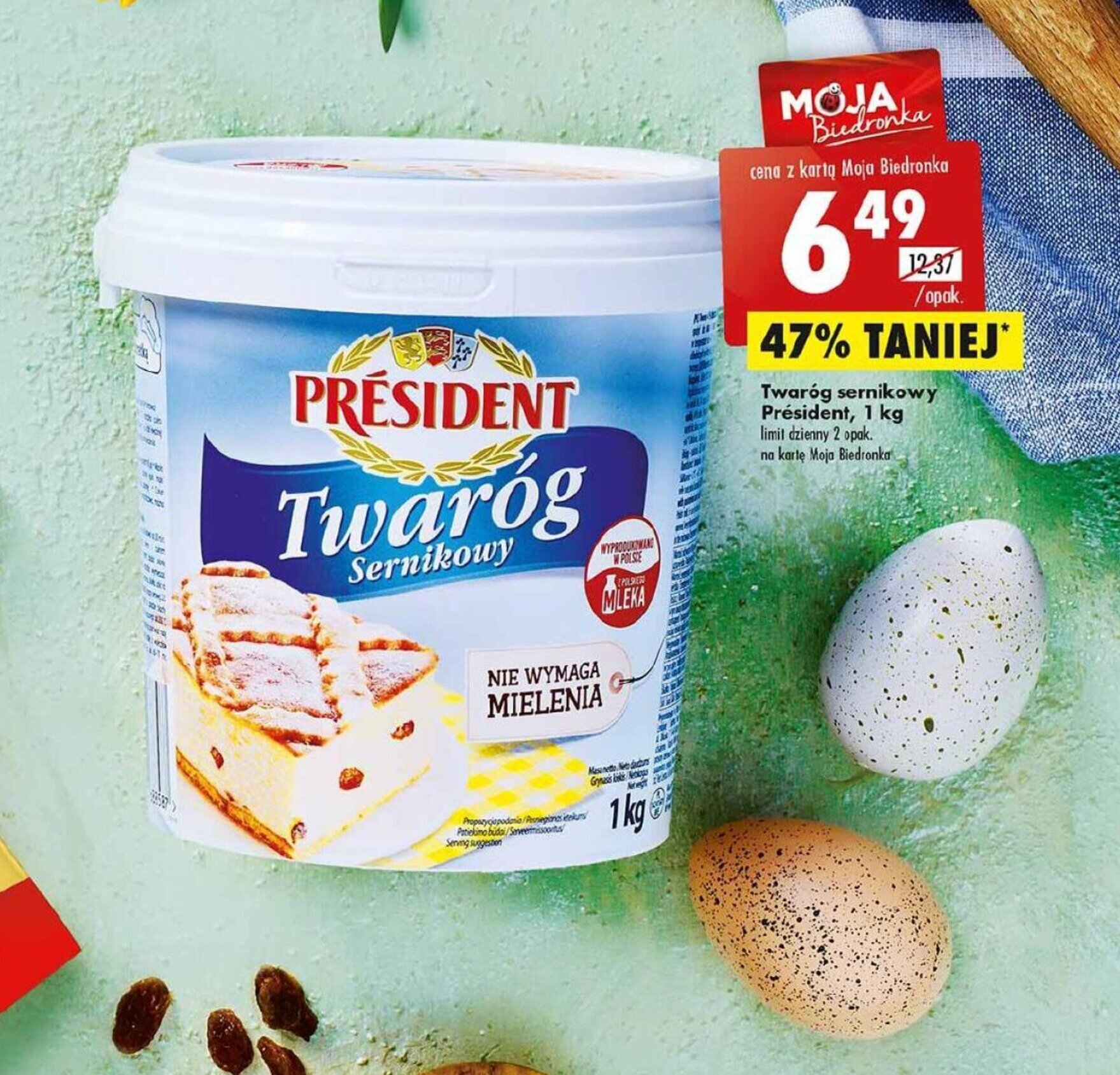 Promocja Twaróg sernikowy President 1kg w Biedronka