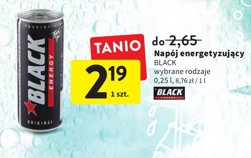 Promocja Black Energy Original Gazowany Napój Energetyzujący 250 Ml W