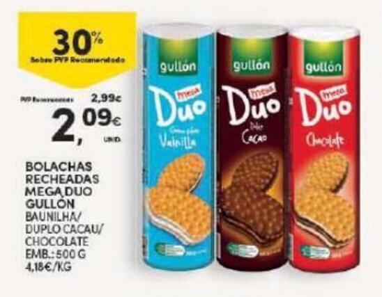 Promoção Bolachas Recheadas Mega Duo Gullon Em Continente