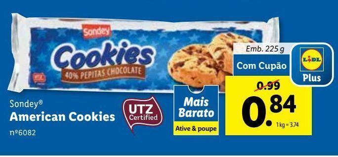 Promoção Cookies sondey em Lidl