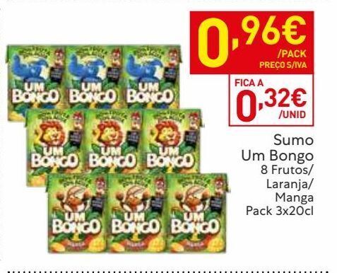 Promoção Sumo um bongo em Recheio