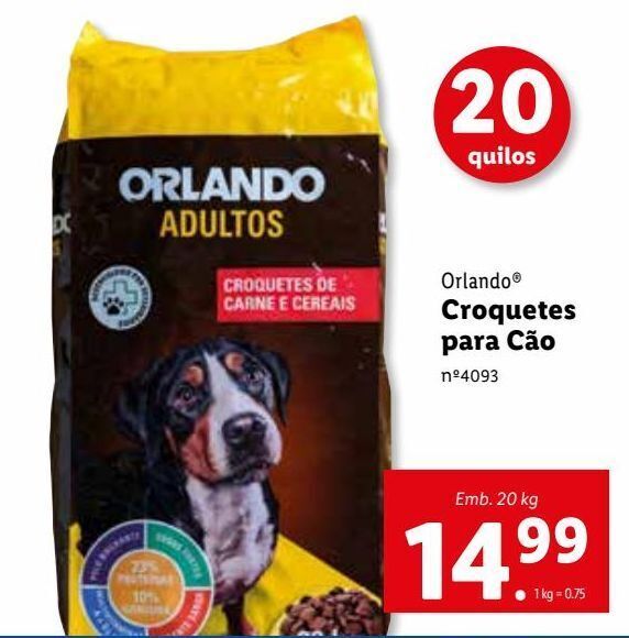 Promoção Ração para cães orlando em Lidl