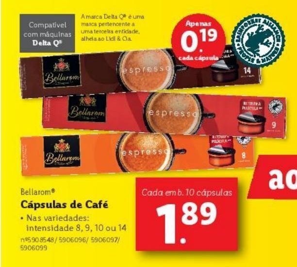 Promoção Cápsulas de café bellarom em Lidl