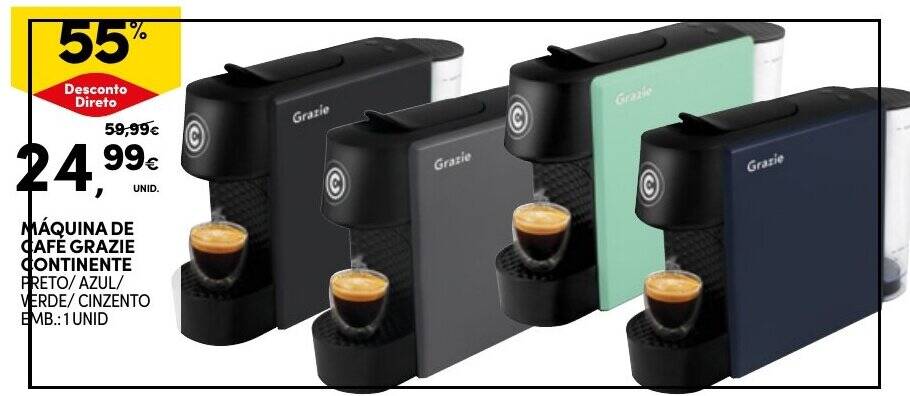 Promoção MÁQUINA DE CAFÉ GRAZIE CONTINENTE em Continente