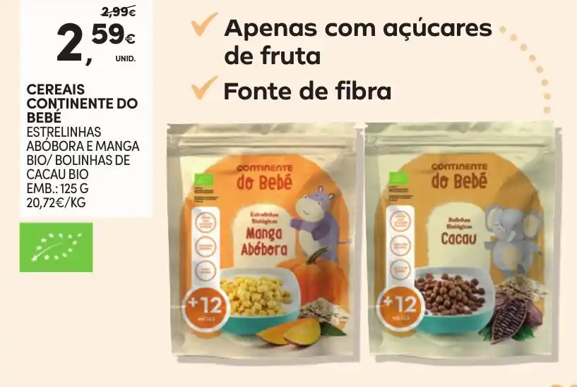 Promoção CEREAIS CONTINENTE DO BEBÉ EMB.: 125 G em Continente