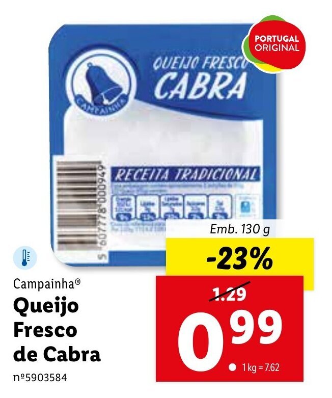 Promoção e preço de Queijo na Lidl - mai. 2025