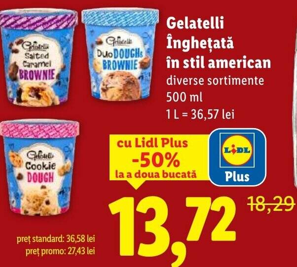 Oferte și preț Înghețată Lidl – sept. 2025