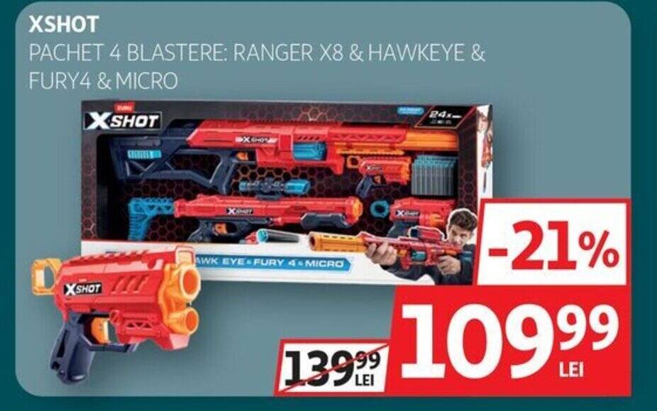 XSHOT Pachet 4 blastere: Ranger X8 & hawkeye & Fury4 & Micro ofertă la ...