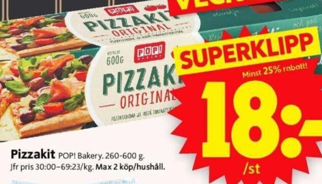 Pizzakit erbjudande hos ICA Supermarket