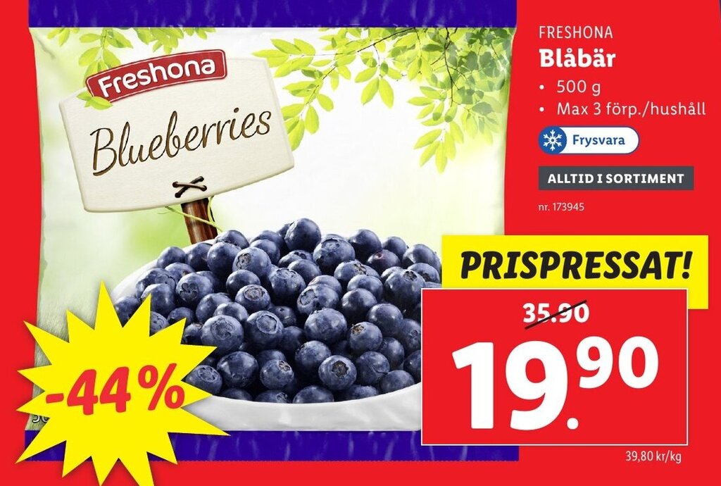 Freshona Blåbär erbjudande hos Lidl
