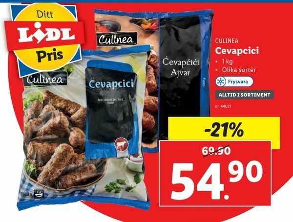 Cevapcici erbjudande hos Lidl