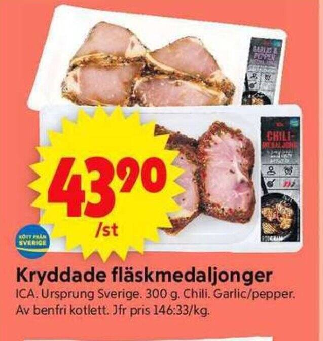 ICA Kryddade fläskmedaljonger 300 g erbjudande hos ICA Supermarket