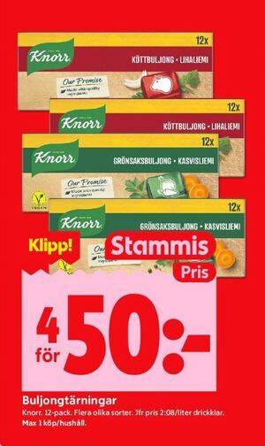 Buljongtärningar, Medlemspris 4 x 12 stk erbjudande hos ICA Kvantum