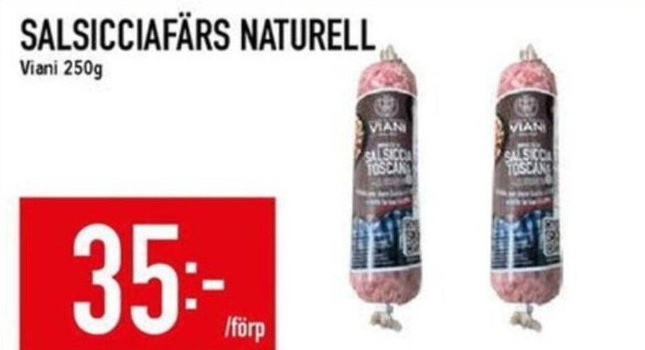 Viani Salsicciafärs naturell 250 g erbjudande hos Matdax