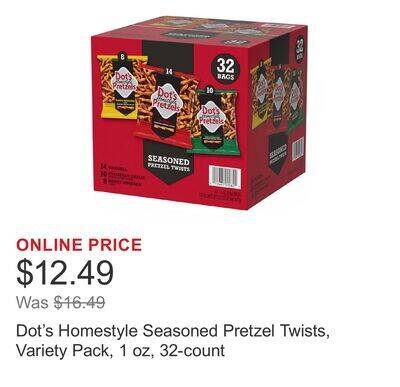 Dot's Homestyle Seasoned Pretzel Twists, Variety Pack, 1 oz, 32-count ...