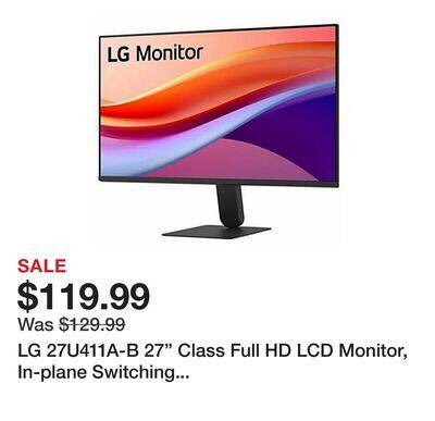 LG 27U411A-B 27 Class Full HD LCD Monitor, In-plane Switching (IPS ...
