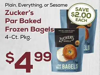 Sesame Zucker's Par Baked Frozen Bagels offer at DeCicco & Sons