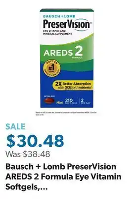 Bausch + Lomb PreserVision AREDS 2 Formula Eye Vitamin Softgels, 210 ct ...