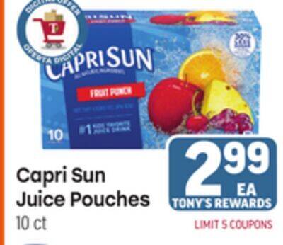 Capri Sun Juice Pouches offer at Tony’s Fresh Market