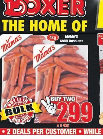 Mama's chilli russians 2 offer at Boxer