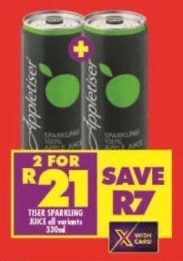 Appletiser Sparkling Juice All Variants 330ml offer at Shoprite