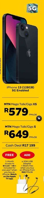 iPhone 13 128GB 5G offer at MTN