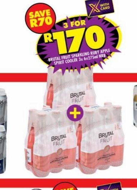 Brutal fruit ruby apple spirits 3 offer at Shoprite Liquor