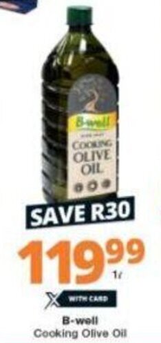 B-Well Cooking Olive Oil 1L offer at Checkers