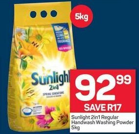 Sunlight 2in1 Regular Handwash Washing Powder 5kg offer at Pick n Pay ...