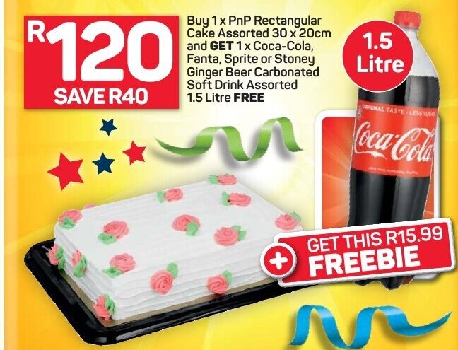 PnP Rectangular Cake Asstd 30 x 20cm offer at Pick n Pay Liquor