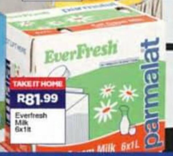 Parmalat Everfresh Full Cream Milk 6 x 1lt offer at Super Save
