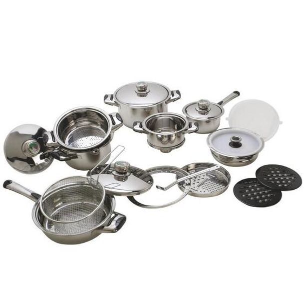 Tissolli 21 pce crown stainless steel pot set offer at Game