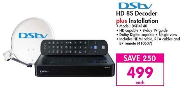 DStv HD 8S Decoder plus Installation offer at Makro