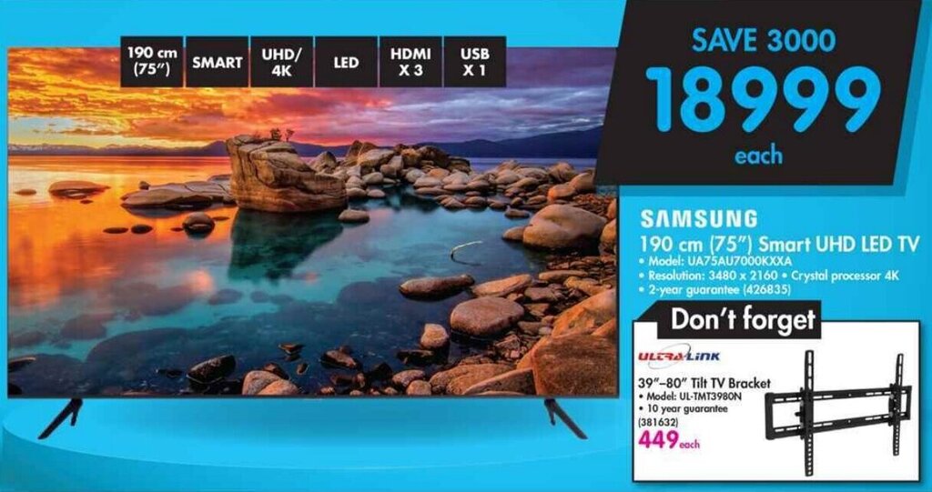 Samsung Smart UHD LED TV 75" offer at Makro