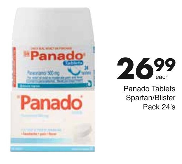 Panado Tablets Spartan/Blister 24's offer at Save Hyper