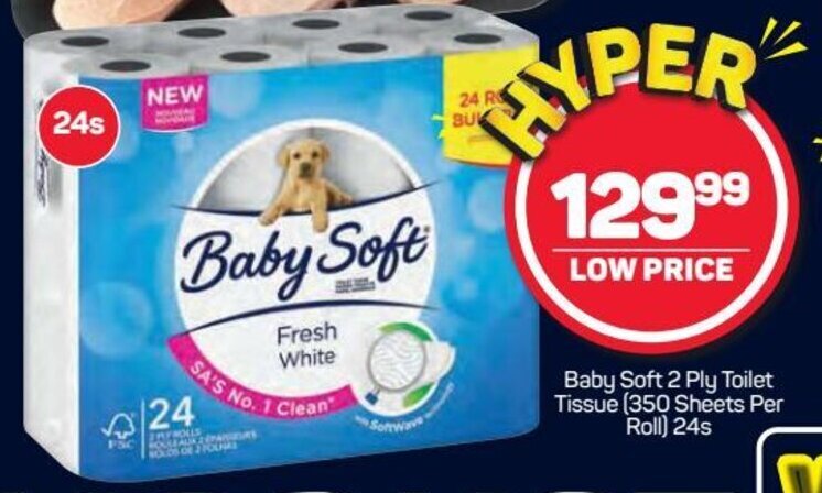 Baby Soft 2 Ply Toilet Tissue 24's offer at Pick n Pay Hypermarket