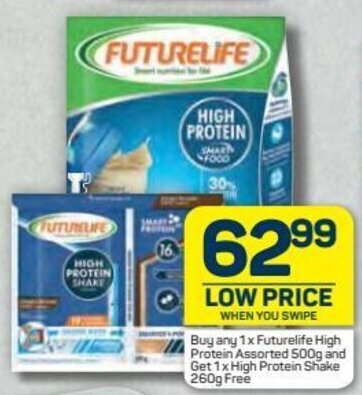 Futurelife High Protein 500g and High Protein Shake 260g offer at Pick ...