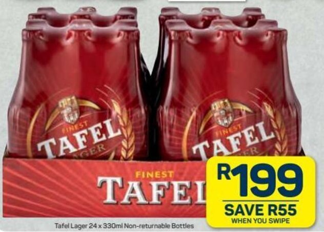 Tafel Lager 24 x 330ml offer at Pick n Pay Hypermarket