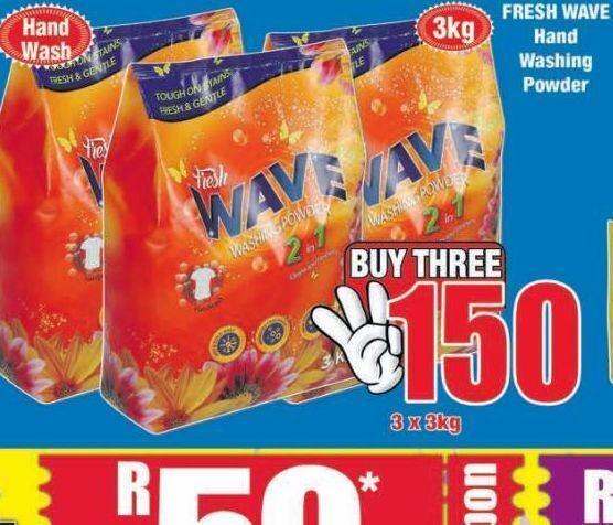 Fresh wave washing powder 3 offer at Boxer