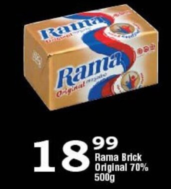 Rama Brick Original 70% 500g offer at Oxford Freshmarket