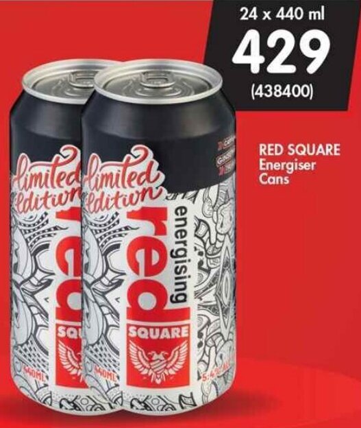 Red Square Energiser Cans 24 x 440ml offer at Makro