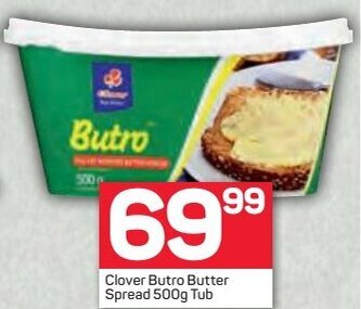Clover Butro Butter Spread 500g Tub offer at Pick n Pay