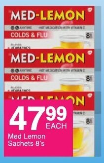 Med Lemon Sachets 8's offer at Save