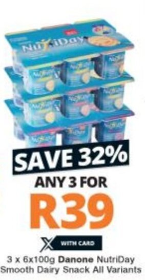 Danone NutriDay Smooth Dairy Snack All Variants 3 x 6 x 100g offer at ...