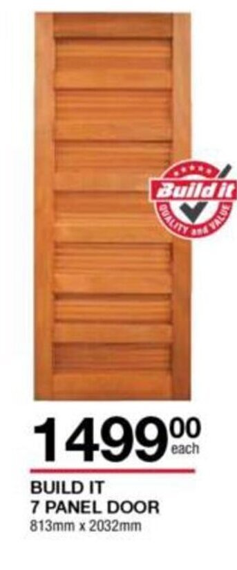Build It 7 Panel Door 813mm x 2032mm offer at Build It