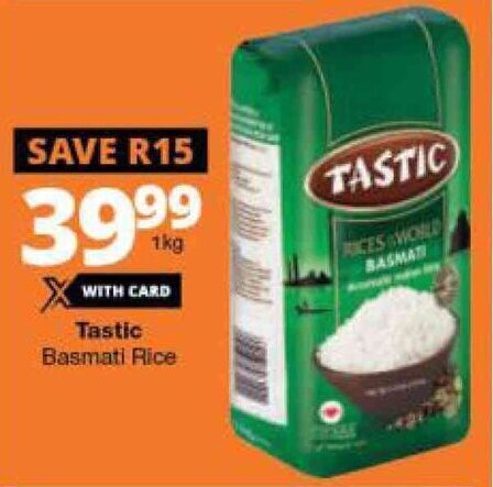 Tastic Basmati Rice 1kg offer at Checkers