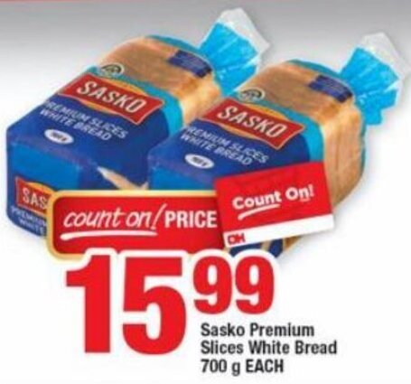Sasko Premium Slices White Bread 700g offer at OK Foods