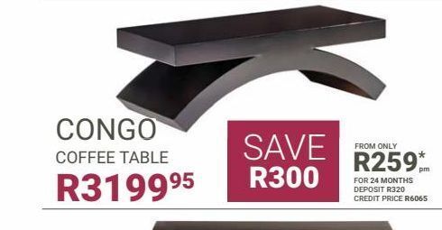 Congo coffee table offer at Bradlows