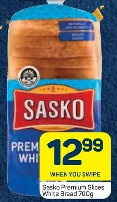 Sasko Premium Slices White Bread 700g offer at Pick n Pay
