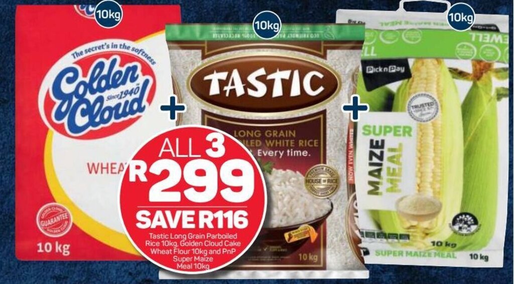 Tastic Long Grain Parboiled Rice 10kg, Golden Cloud Cake Wheat Flour ...